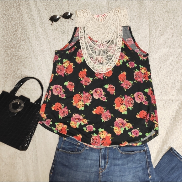 Rebellious One | Tops | Macrame Floral Tank Top | Poshmark
